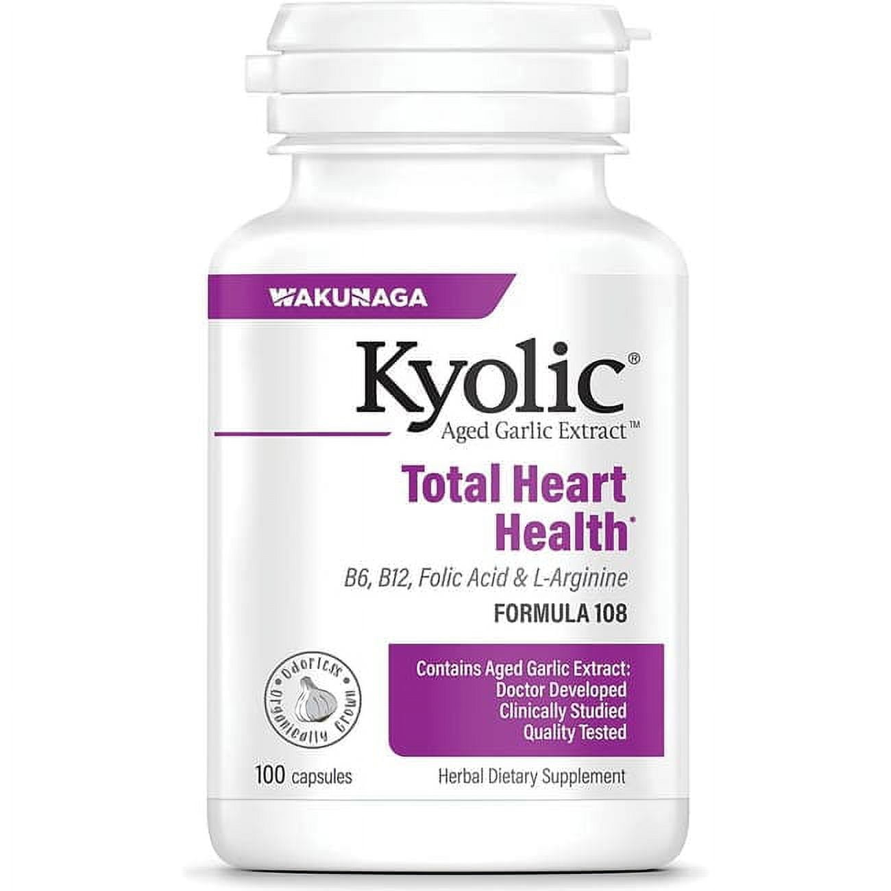 Kyolic Odorless Vitamin Supplement - Aged Garlic for Heart Health, 100 ...