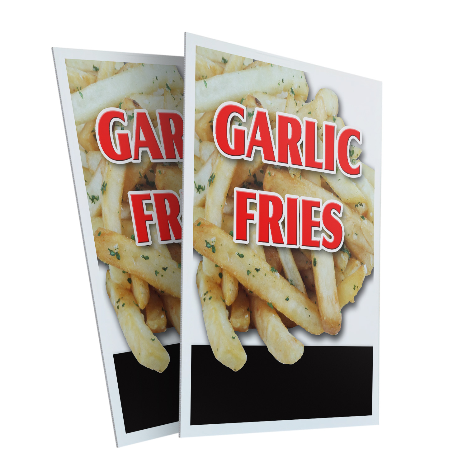 Garlic Fries (2-PACK) 24" x 36" Plastic Signs | Sign Insert 4mm ...