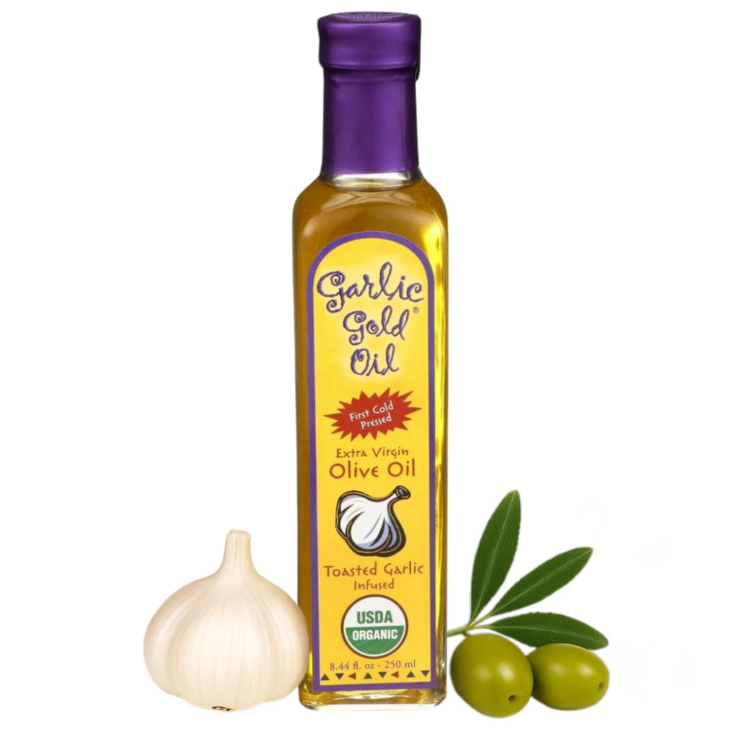 Garlic Gold Extra Virgin VTF5 Olive Oil Infused with Garlic, Premium ...
