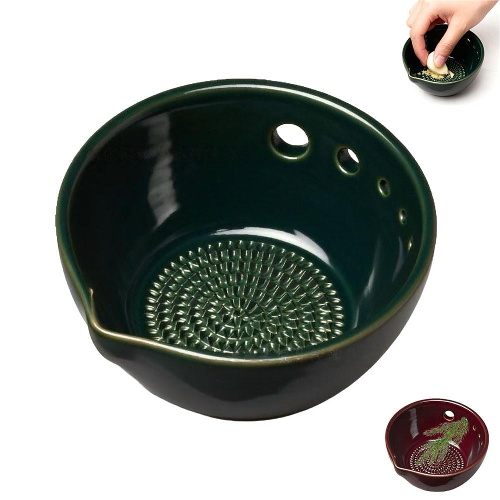 Garlic Grater and Herb Bowl with Eagle-Beak Pouring Design for Culinary ...