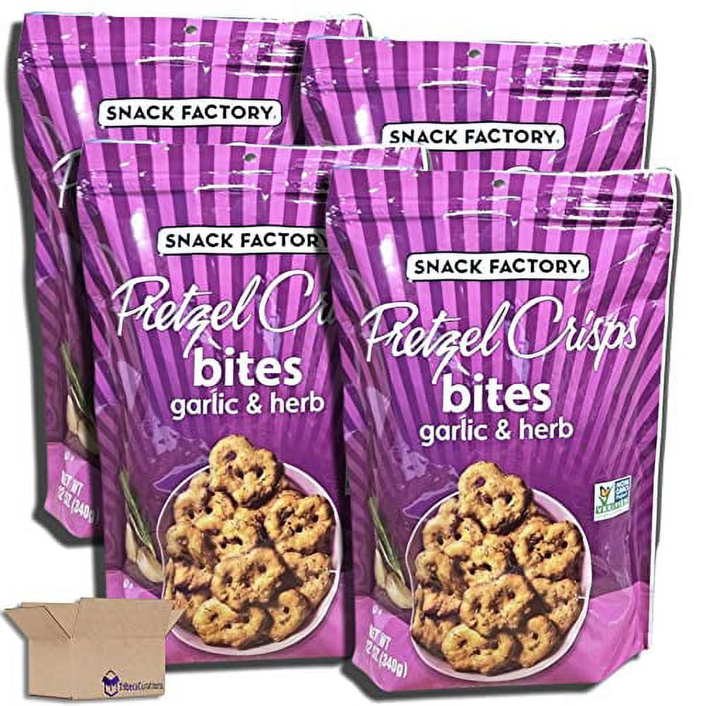 Tribeca Curations Garlic & Herb Pretzel Crisps Bites | Value Pack ...