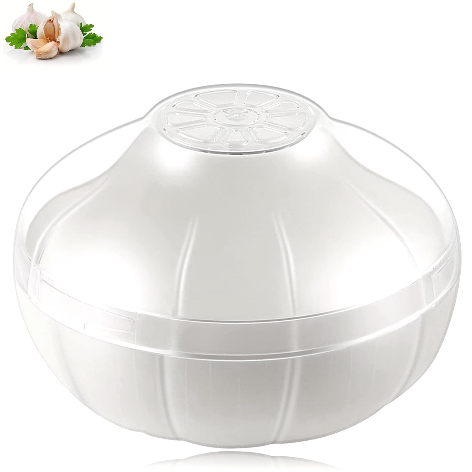 Garlic Keeper, Clear Lid Reusable Food Shape Container Saver to Hold ...