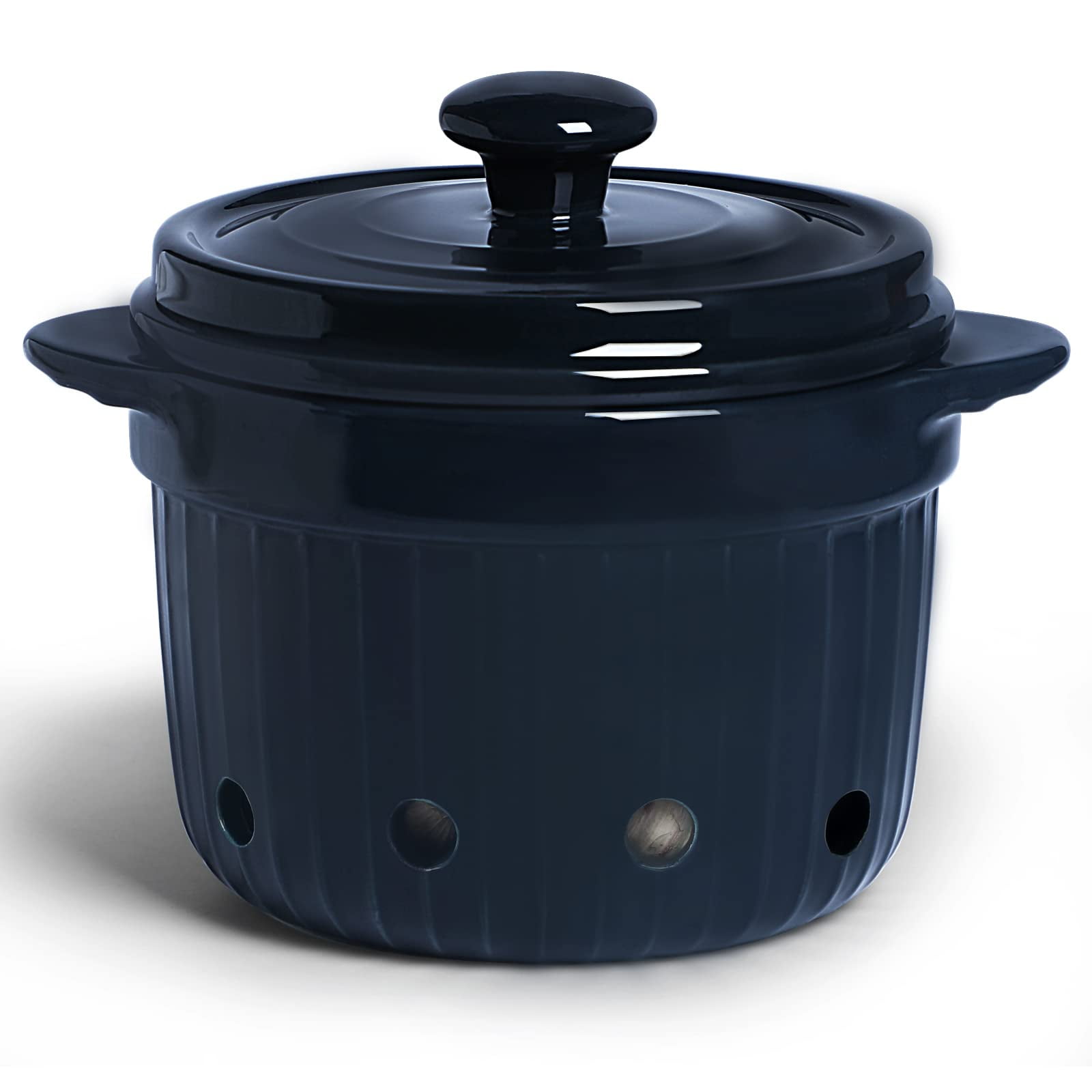 Garlic Keeper with Lid, Ceramic Garlic Saver Container for Countertop ...