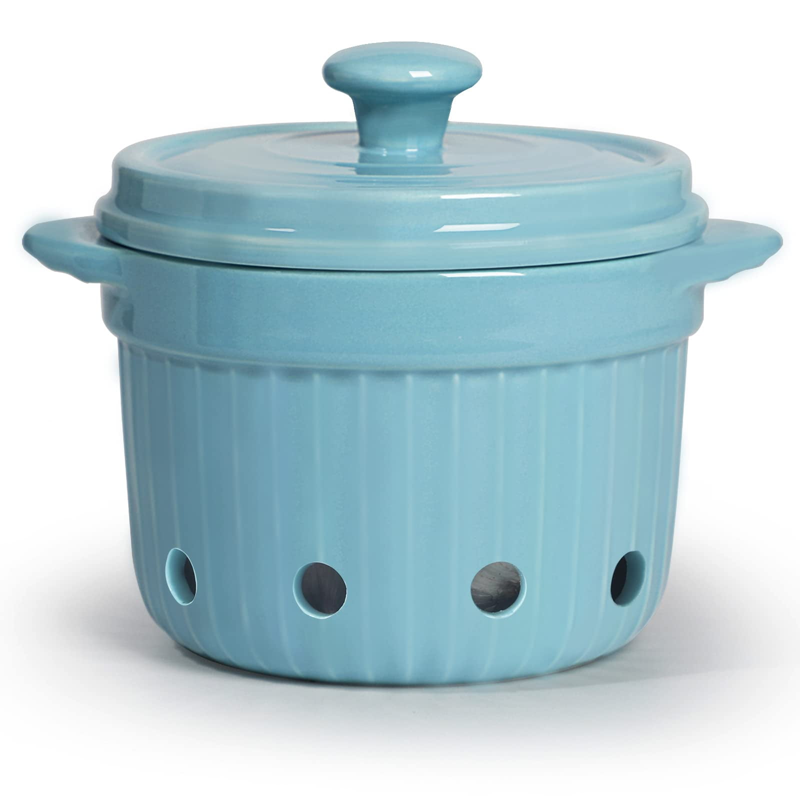 Walmart Ceramic Garlic Keeper Storage with Lid, Turquoise for ...