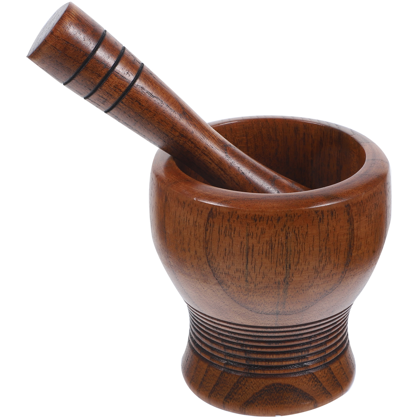 1 Set Wooden Garlic and Pestle Garlic Grinders Kitchen Utensil Bowl ...