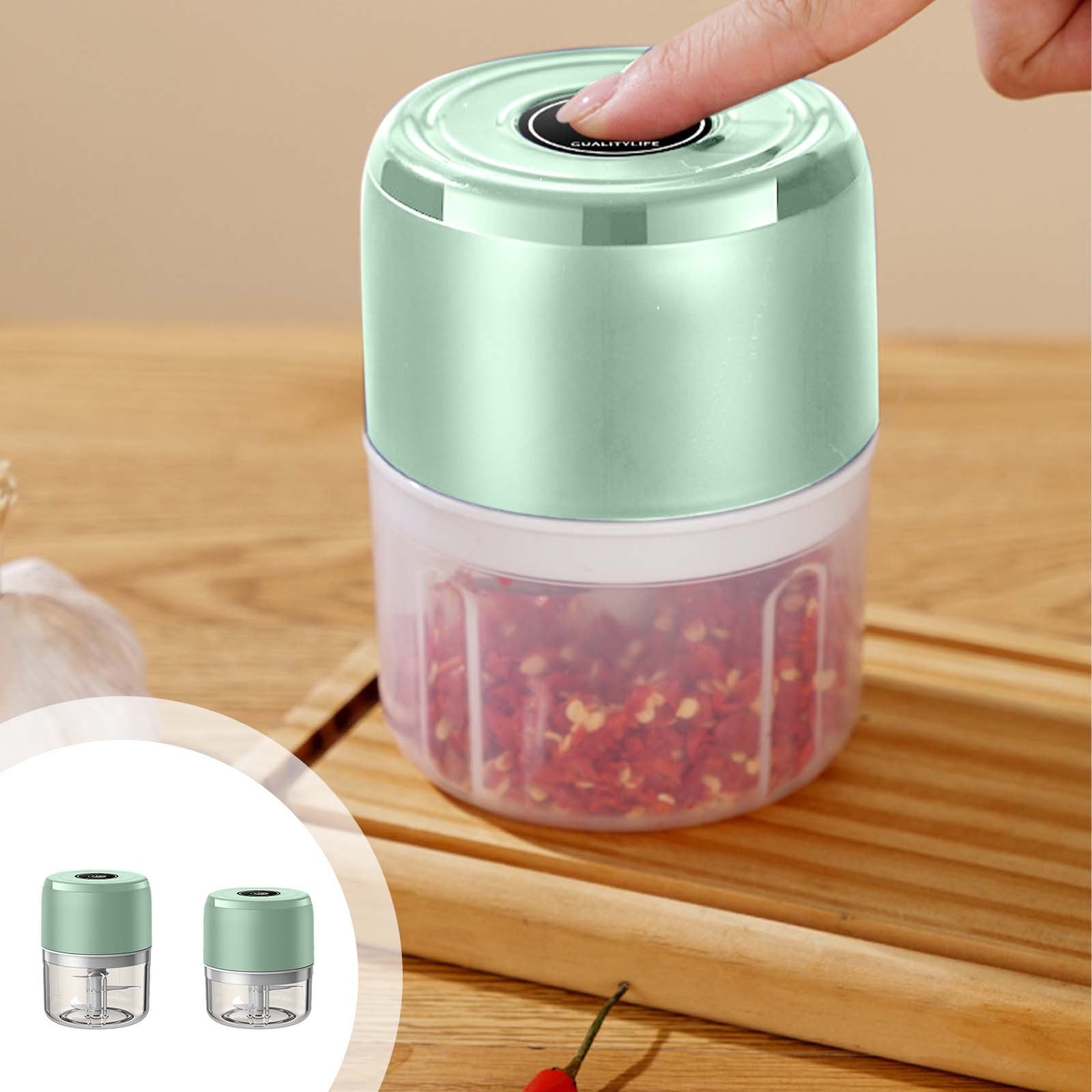 Garlic Masher Handheld Vegetable Chopper | 250ml USB Wireless Mini Food Processor | Portable ...