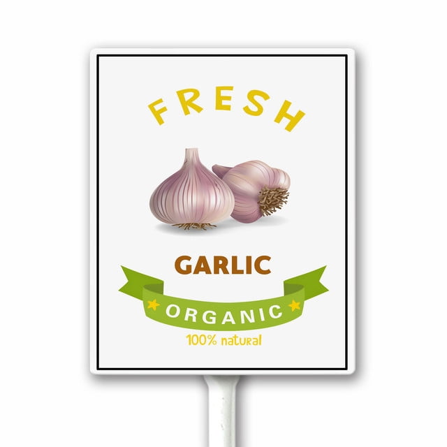 Garlic Metal Sign Outdoor Plant Label Funny Vegetable Garden Sign ...