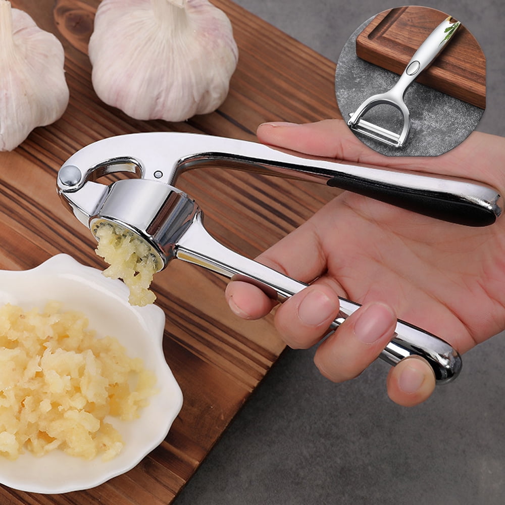 Garlic Mincer Garlic Press,Peeler Set with Straight Blades, fruit and ...