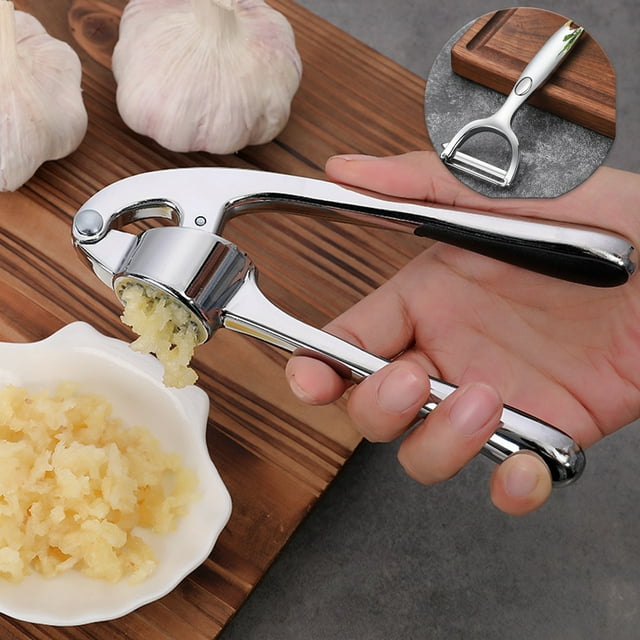 Garlic Mincer Garlic Press,Peeler Set with Straight Blades, fruit and ...