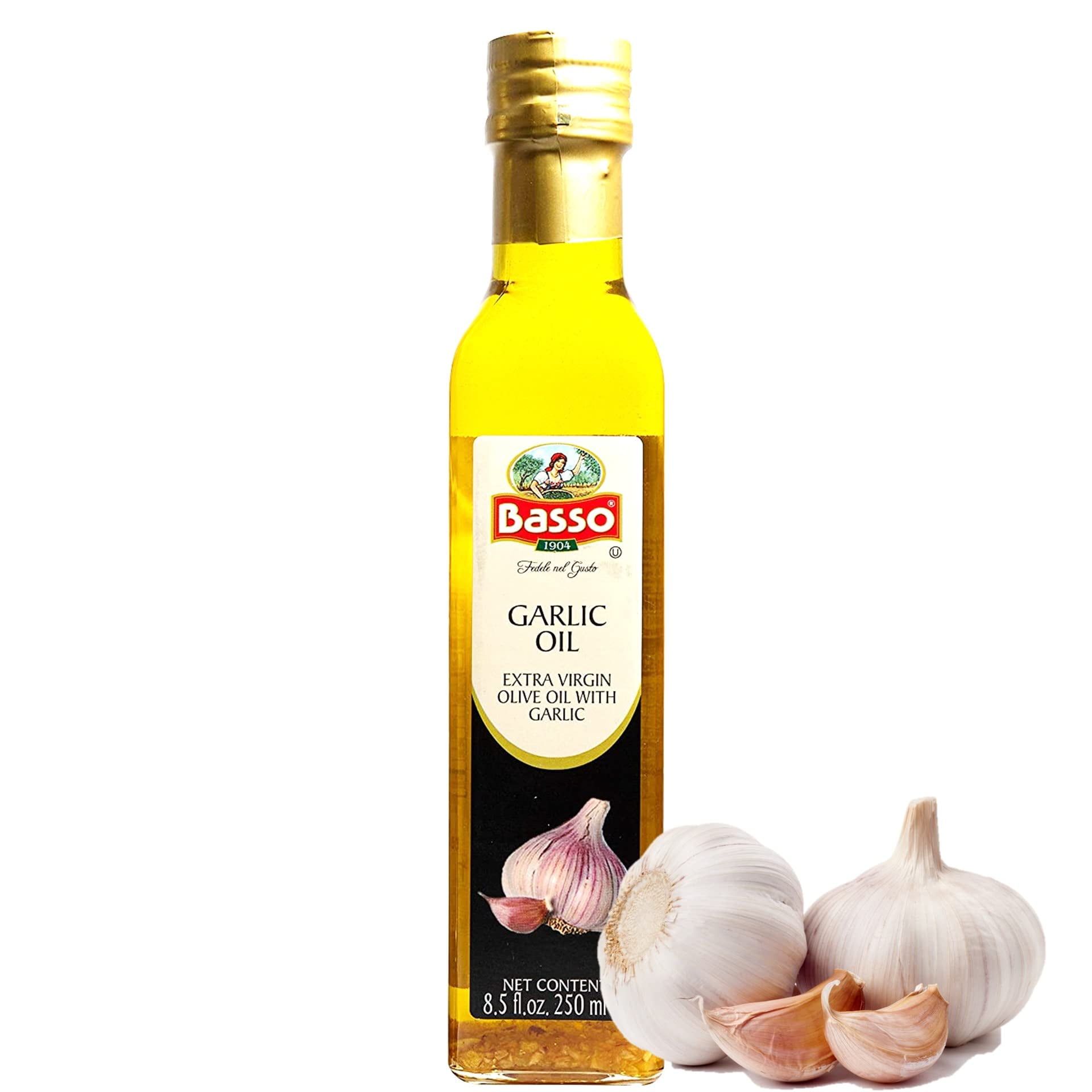 Garlic Oil, Infused Premium Extra Virgin Olive Oil, 8.5 Fl Oz (250 ml ...