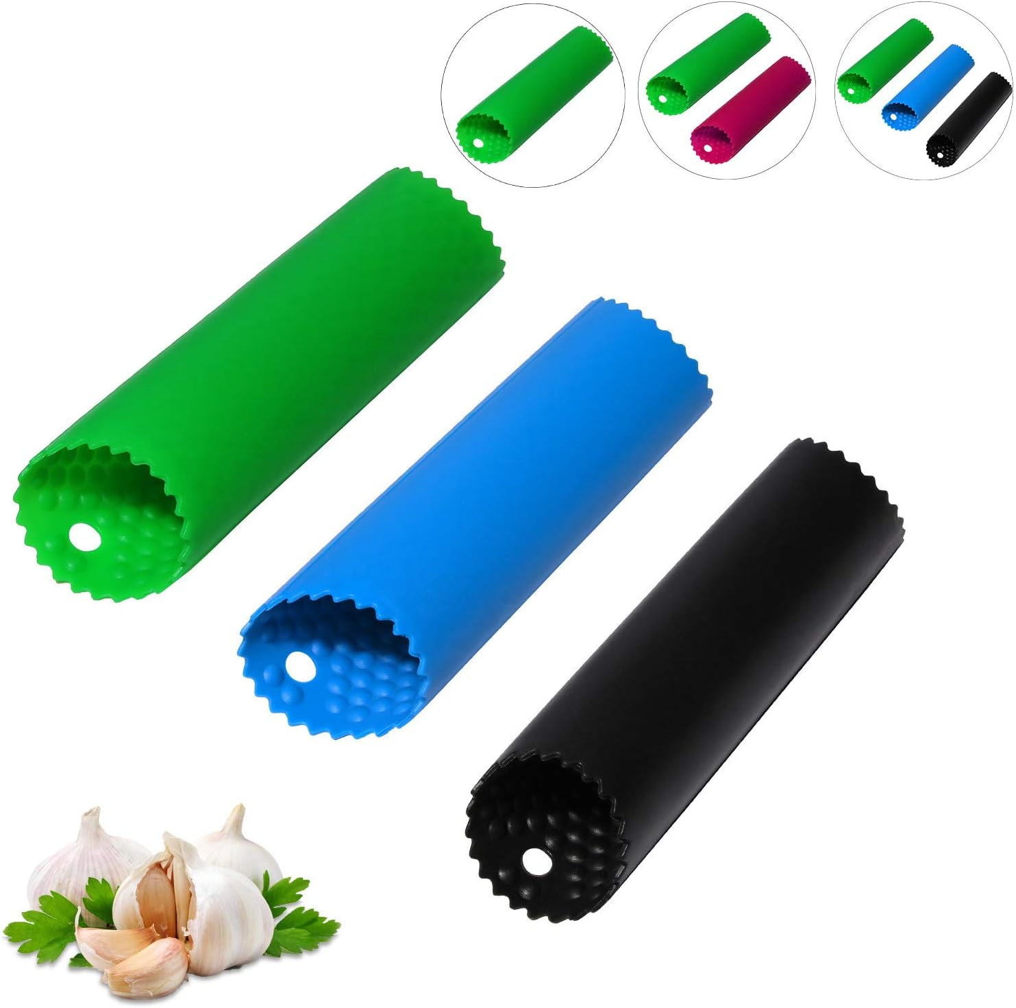 Garlic Peeler Skin Remover Roller Keeper,Easy Quick to Peeled Garlic ...