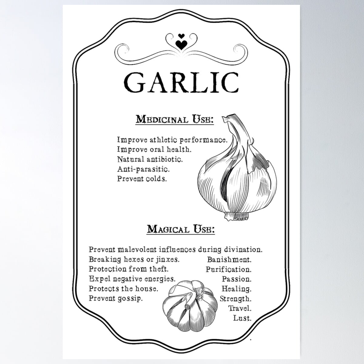 Garlic Poster Wall Art, Modern Wall Decor For Living Room Bedroom ...