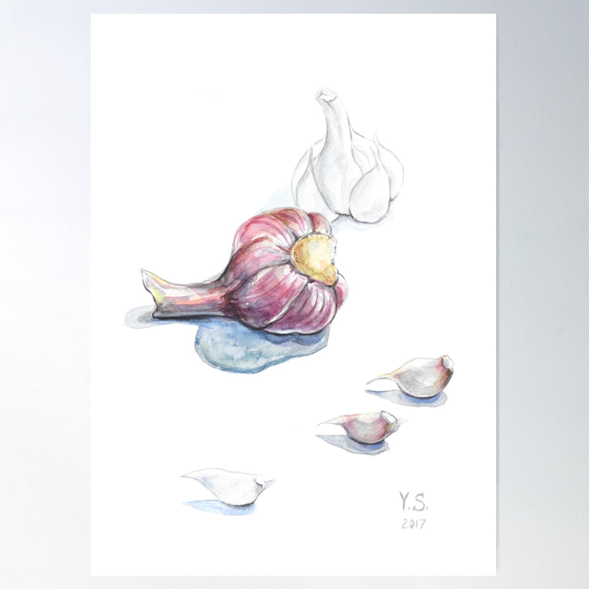 Garlic Poster Wall Art, Modern Wall Decor For Living Room Bedroom, 8x12 ...
