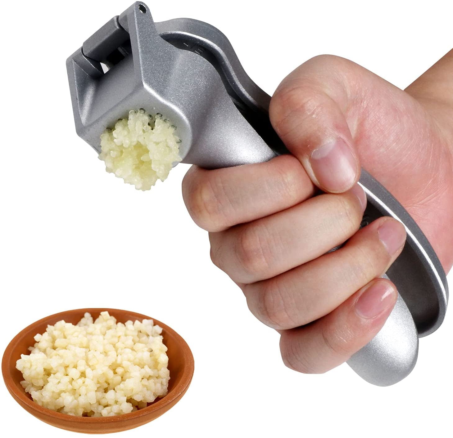 Garlic Press, Garlic Mincer Easy-squeeze Ergonomic Handle, Rust Proof ...