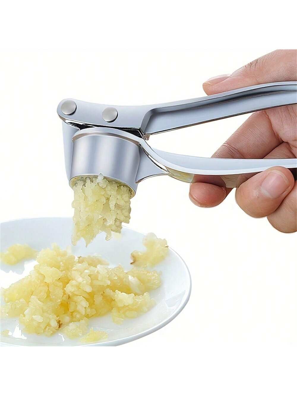 Garlic Press & Peeler Set - Premium Stainless Steel Garlic Mincer ...