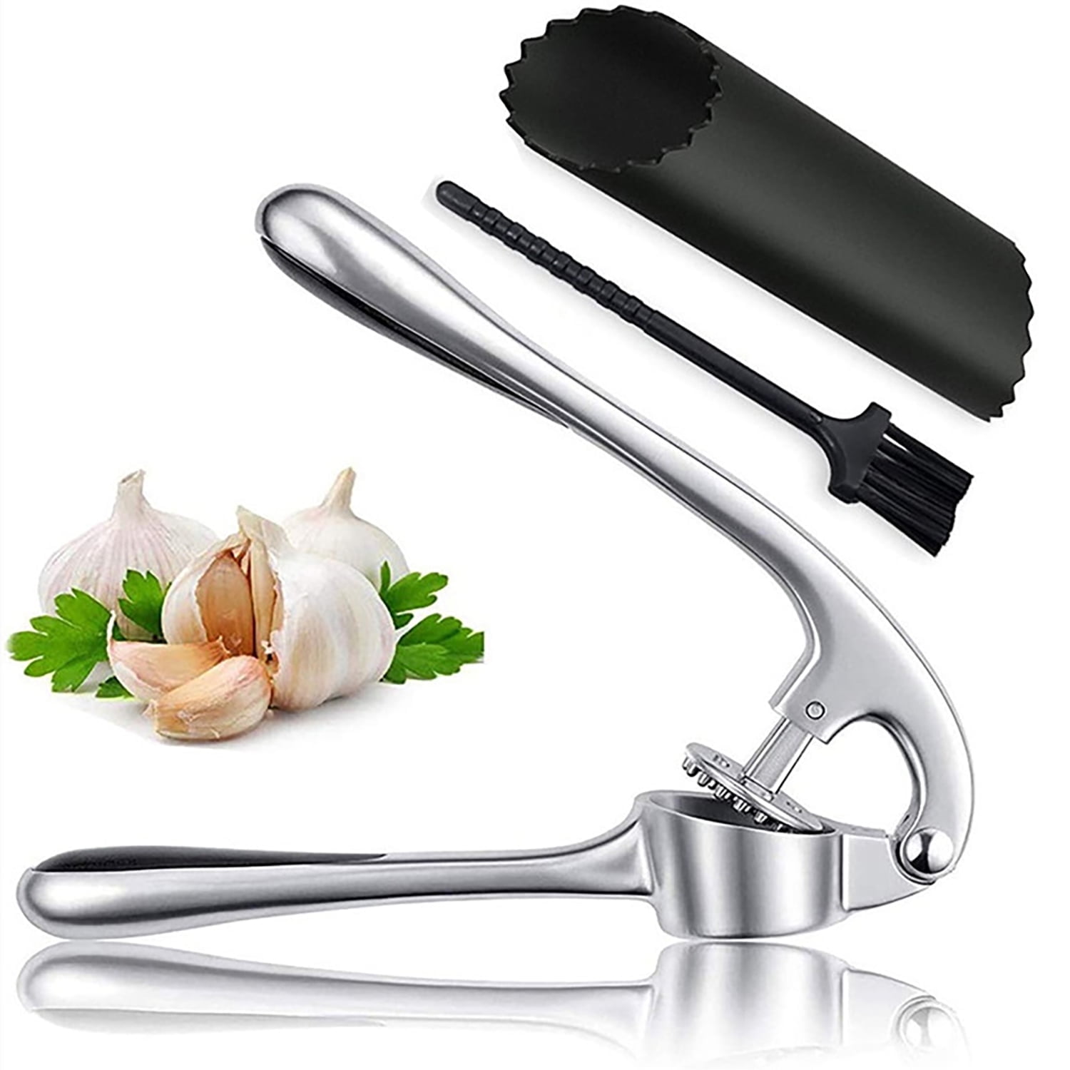 Stainless Steel Garlic Press Mincer - Crush Garlic Cloves Quick ...