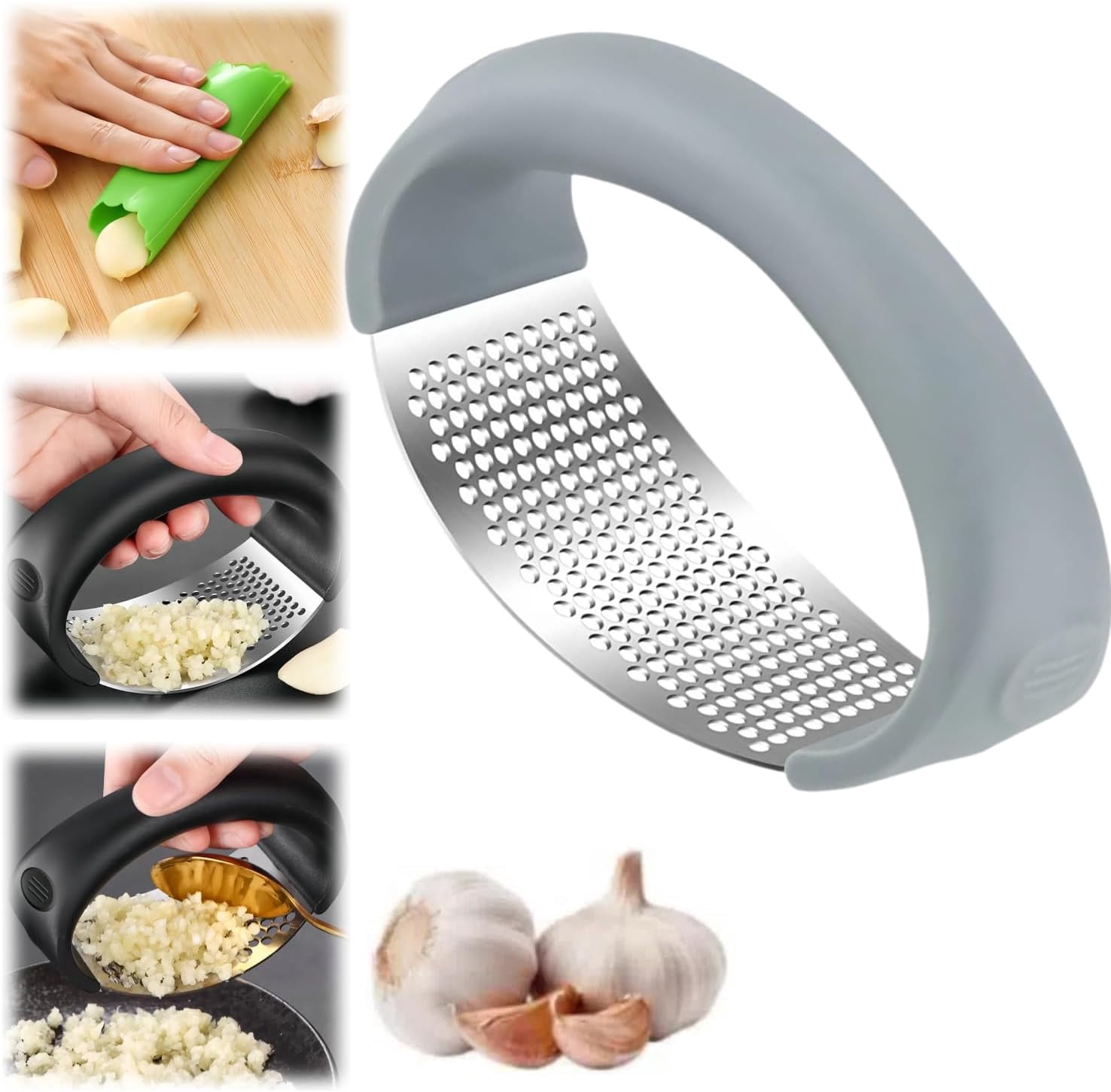 Garlic Press Rocker, 2024 Upgraded Stainless Steel Garlic Press Rocker ...
