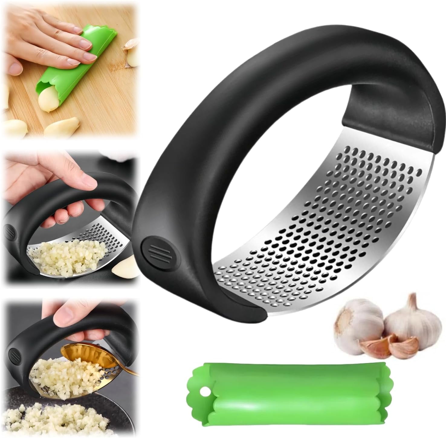 Garlic Press Rocker, 2024 Upgraded Stainless Steel Garlic Press Rocker ...