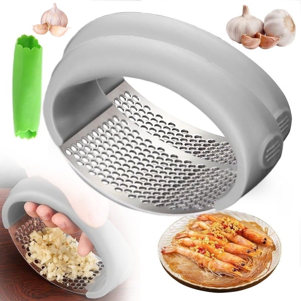 Garlic Press Rocker - NEW Stainless Steel Garlic Mincer Garlic Crusher ...