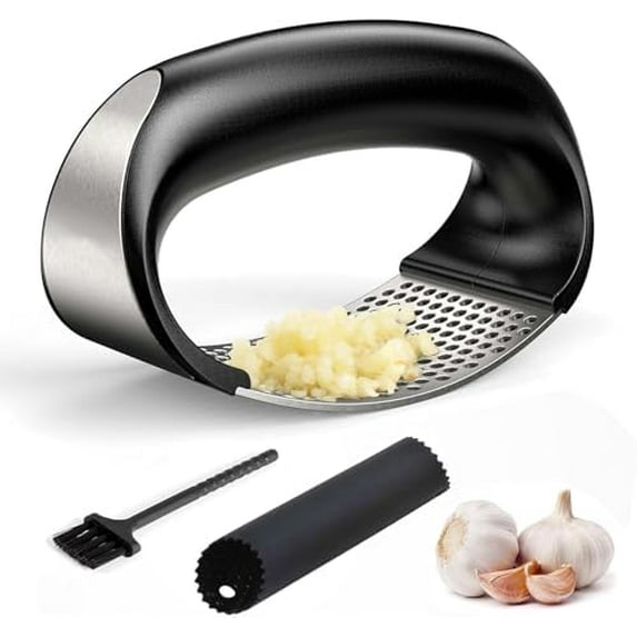 Garlic Press Rocker,New Stainless Steel Garlic Mincer Garlic Crusher ...