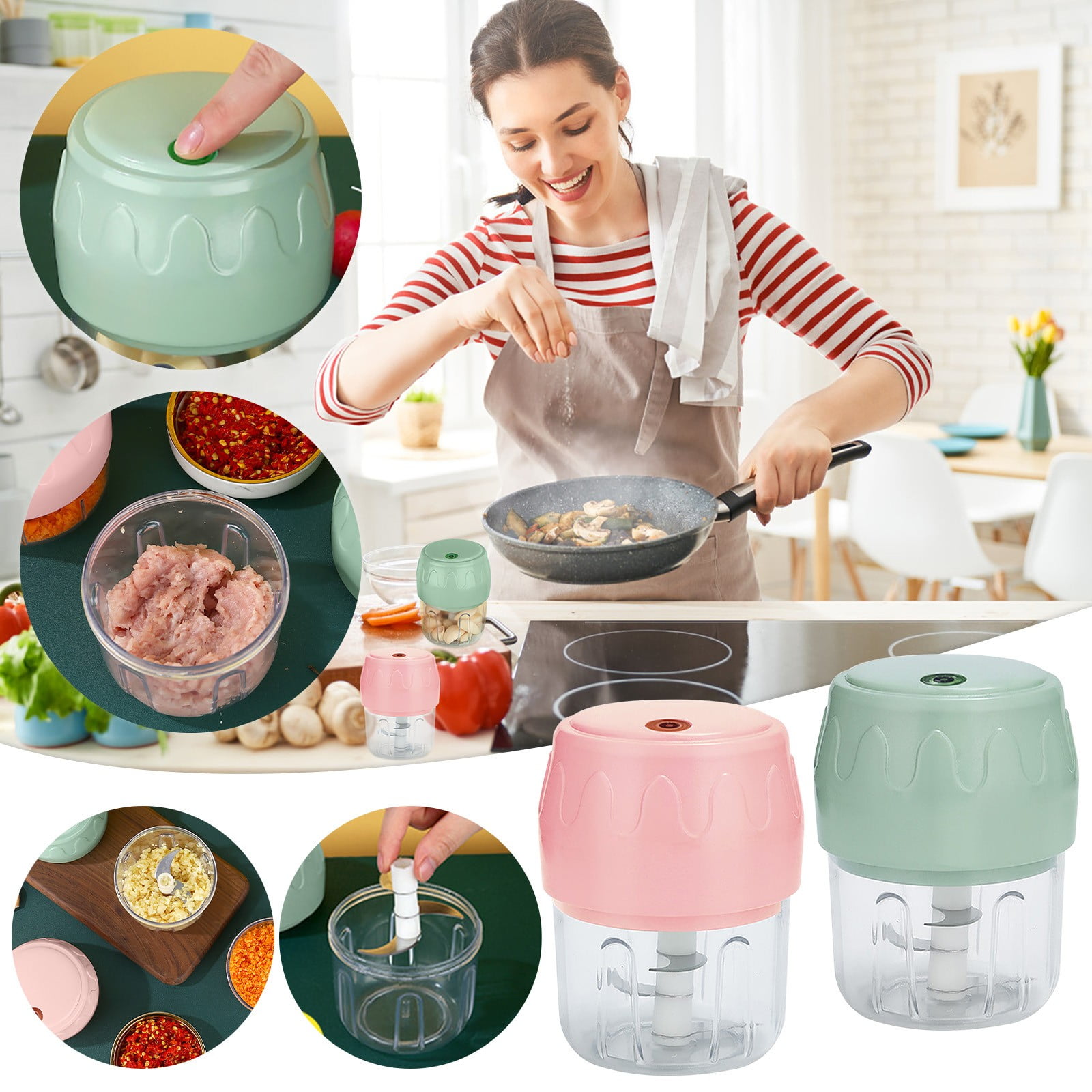 Garlic Press Wireless Tool, Stainless Steel Blade, Easy-Squeeze ...