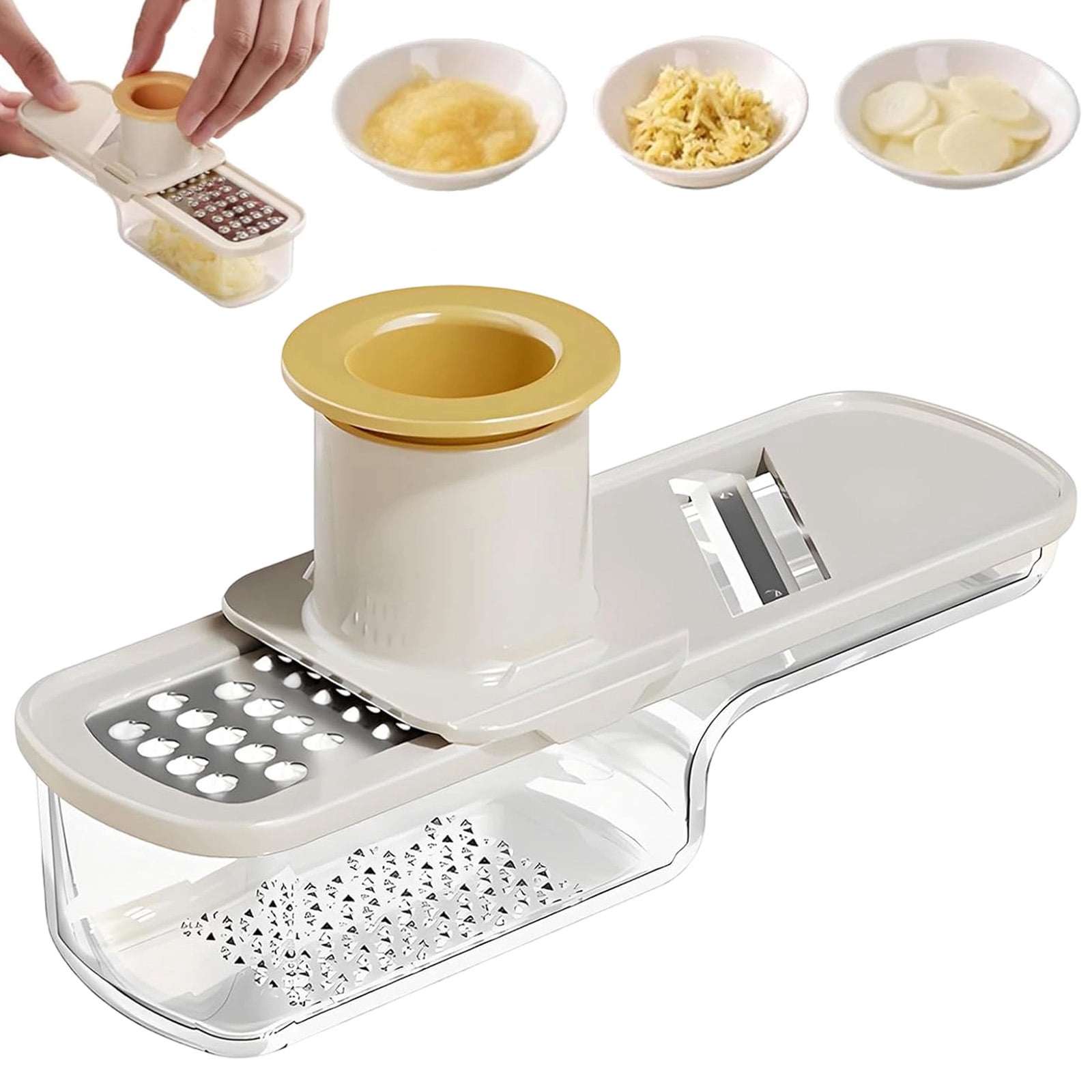 Garlic Slicer Super Thin, 3 in 1 Garlic Grinder and Slicer with ...