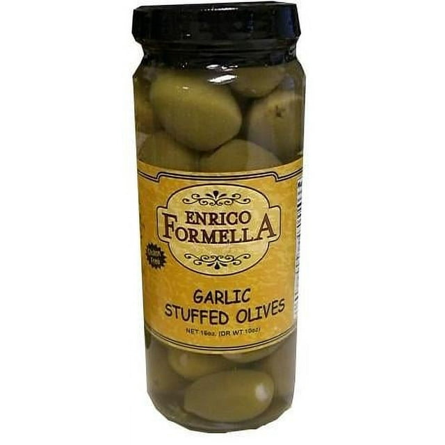 Garlic Stuffed Olives, 500ml (16oz), Enrico Formella - Walmart.com