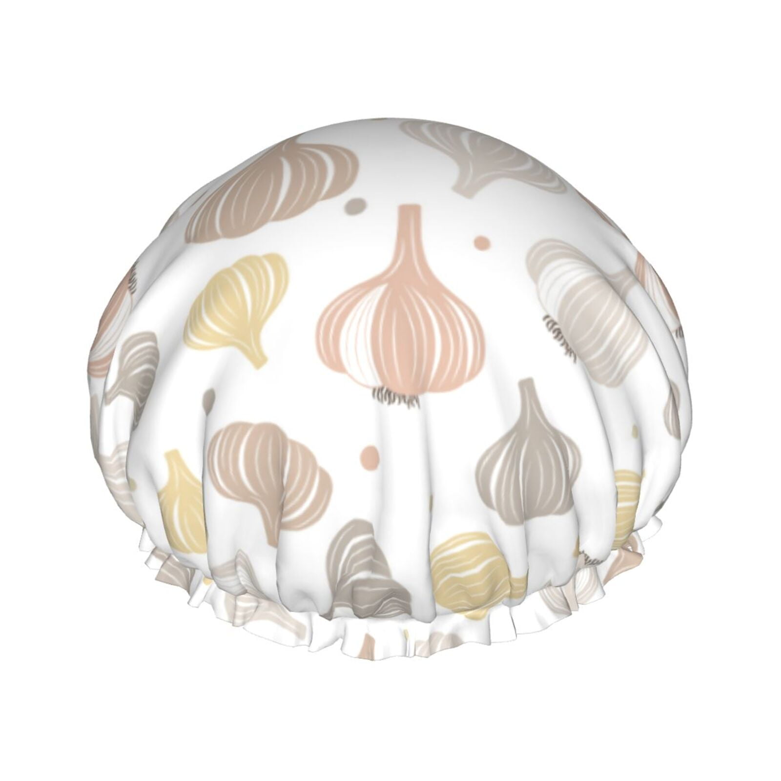 Garlic colorful Shower Cap for Women, Double Waterproof Layers Shower ...