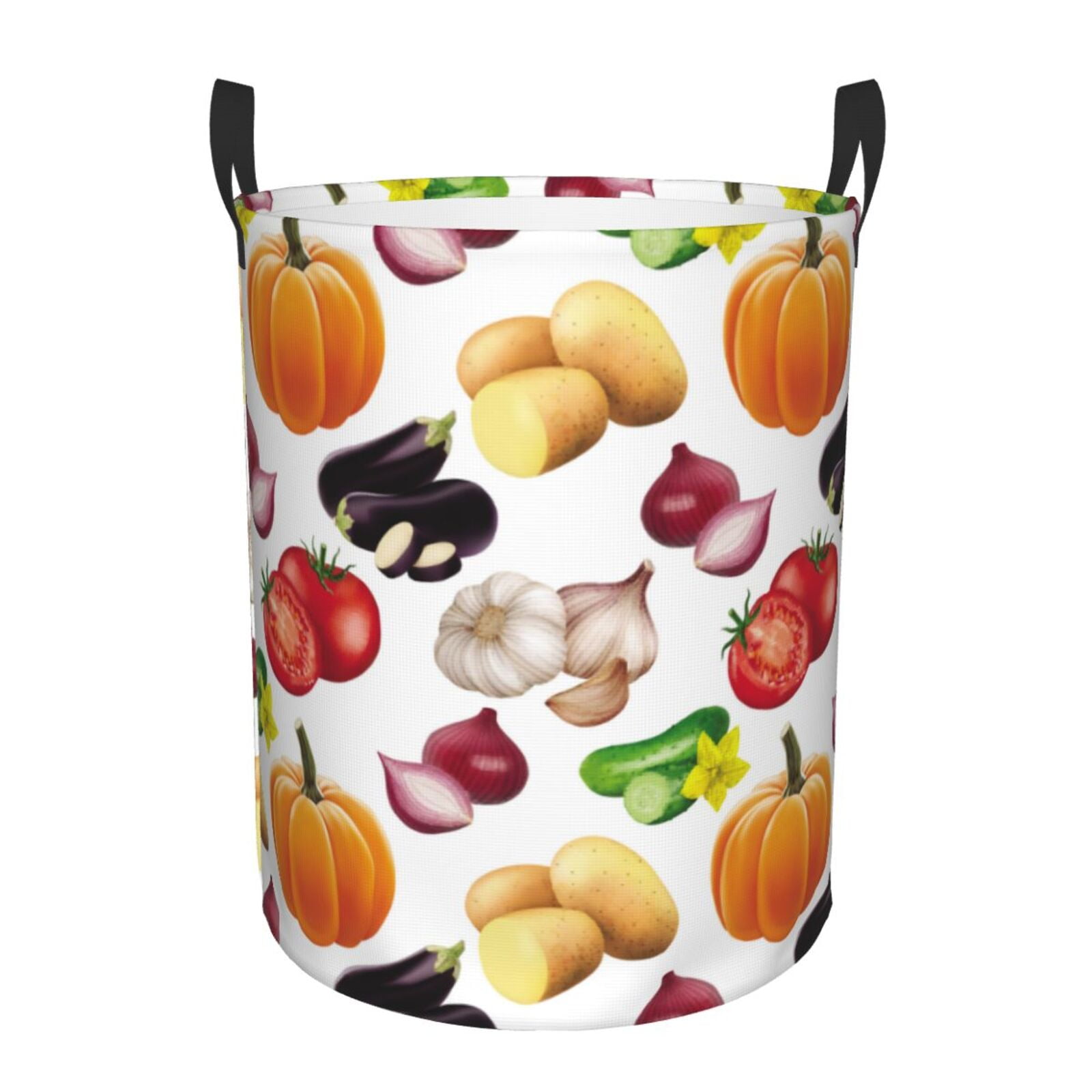 Garlic pumpkin potato Laundry Basket with Handles - Freestanding ...