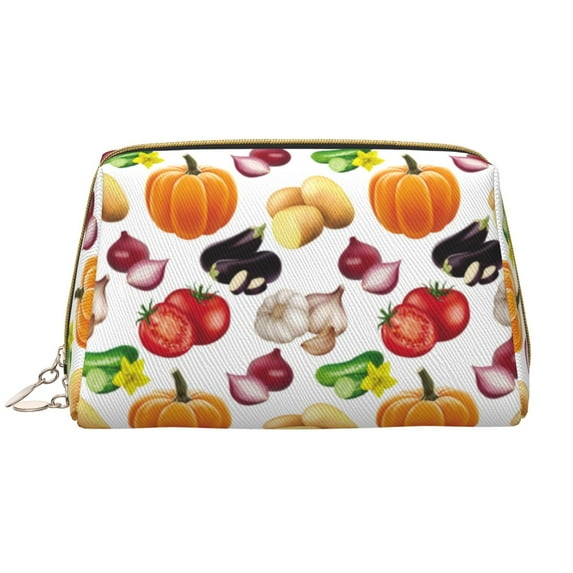 Garlic pumpkin potato Makeup Bag, Large Capacity Cosmetic Bag Portable ...
