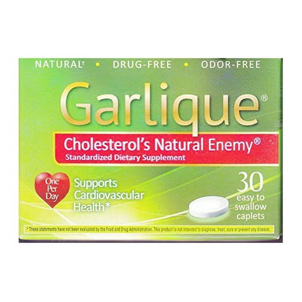 Garlique Cholesterols Natural Enemy Easy To Sallow Caplets, 30 Ea ...