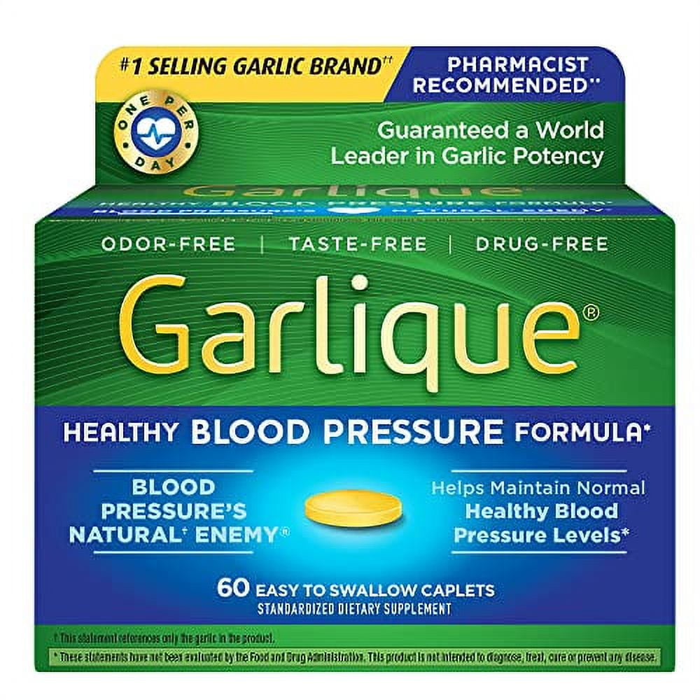 Garlique Garlic Extract Supplement, Blood Pressure Support, Odorless ...