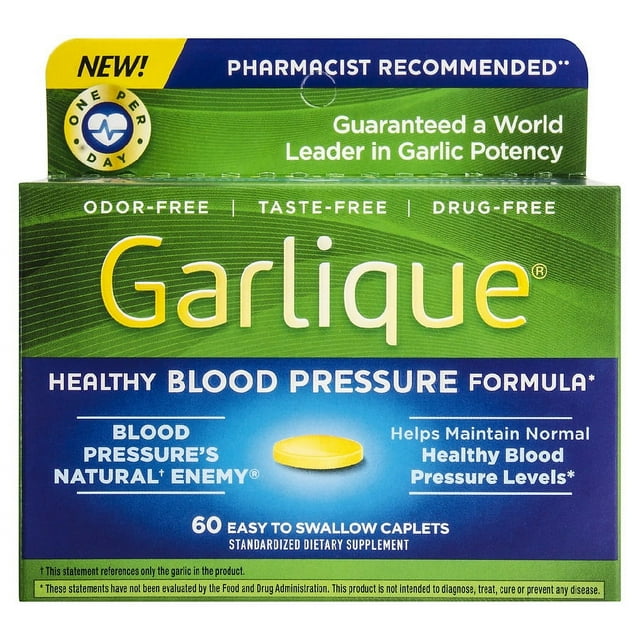 Garlique Healthy Blood Pressure Formula Capsules with Vitamins, Herbal ...