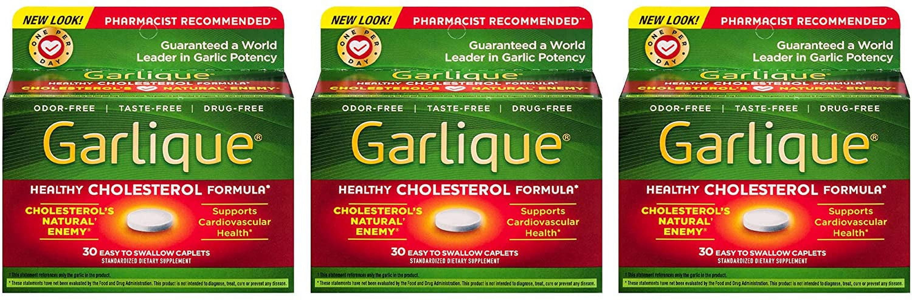 Garlique Healthy Cholesterol Formula Supplement with 5000 mcg of ...