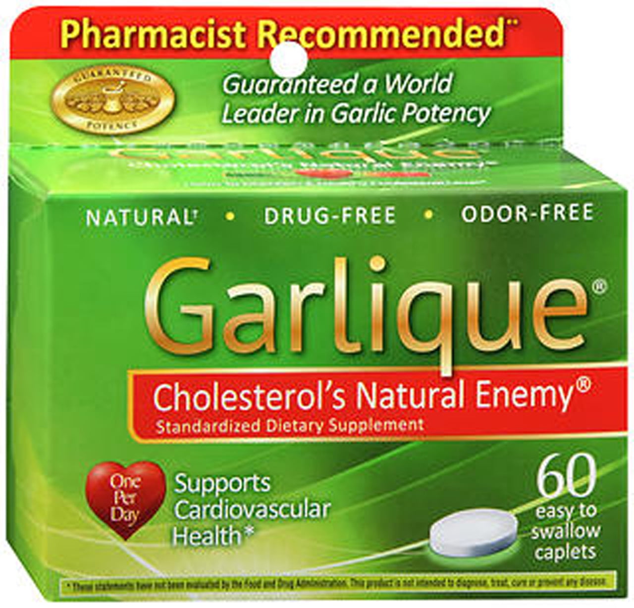Garlique Standardized Dietary Supplement Caplets - 60ct - Walmart.com
