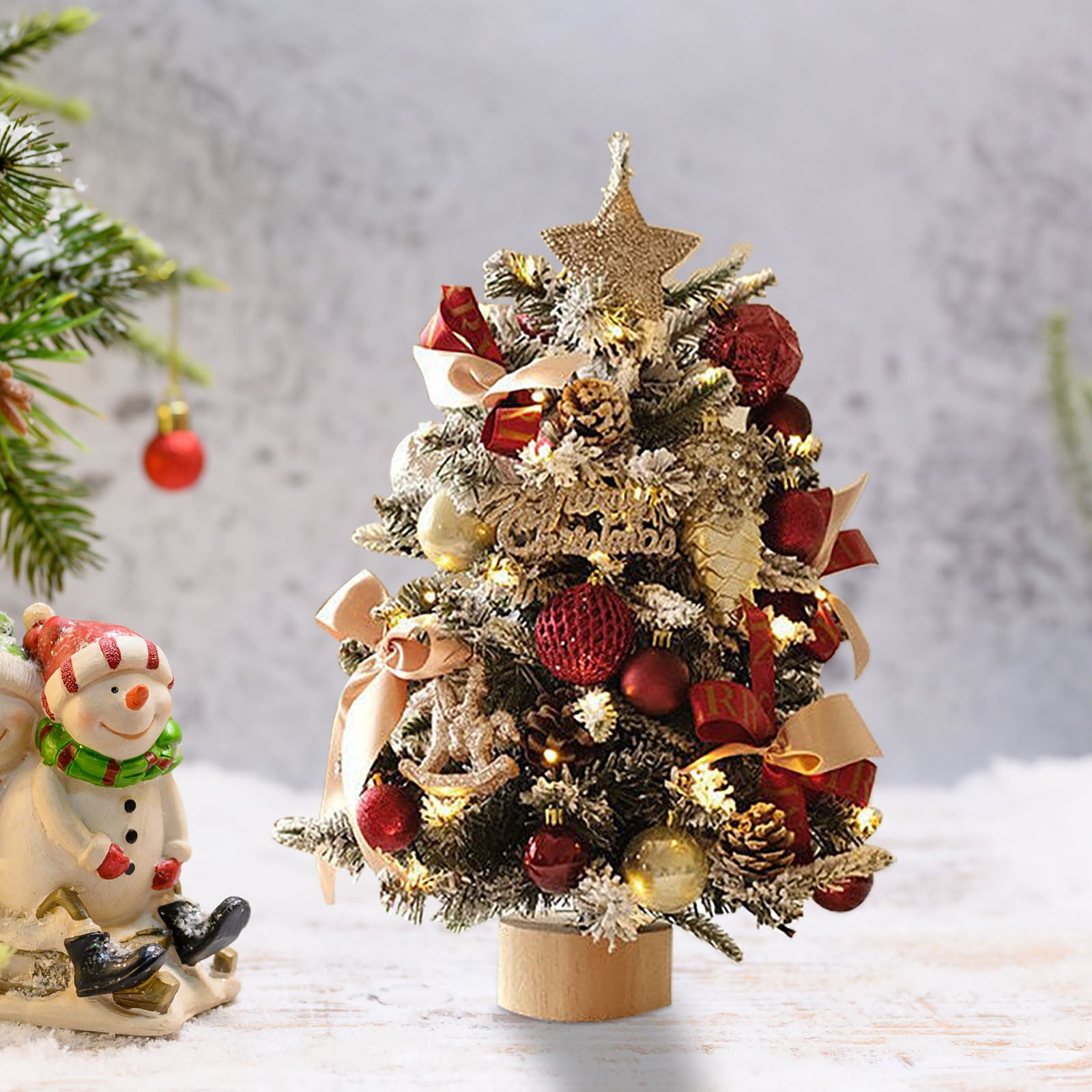 Garloy Snowy Christmas Tree,Small Flocked Christmas Tree,Small Xmas ...