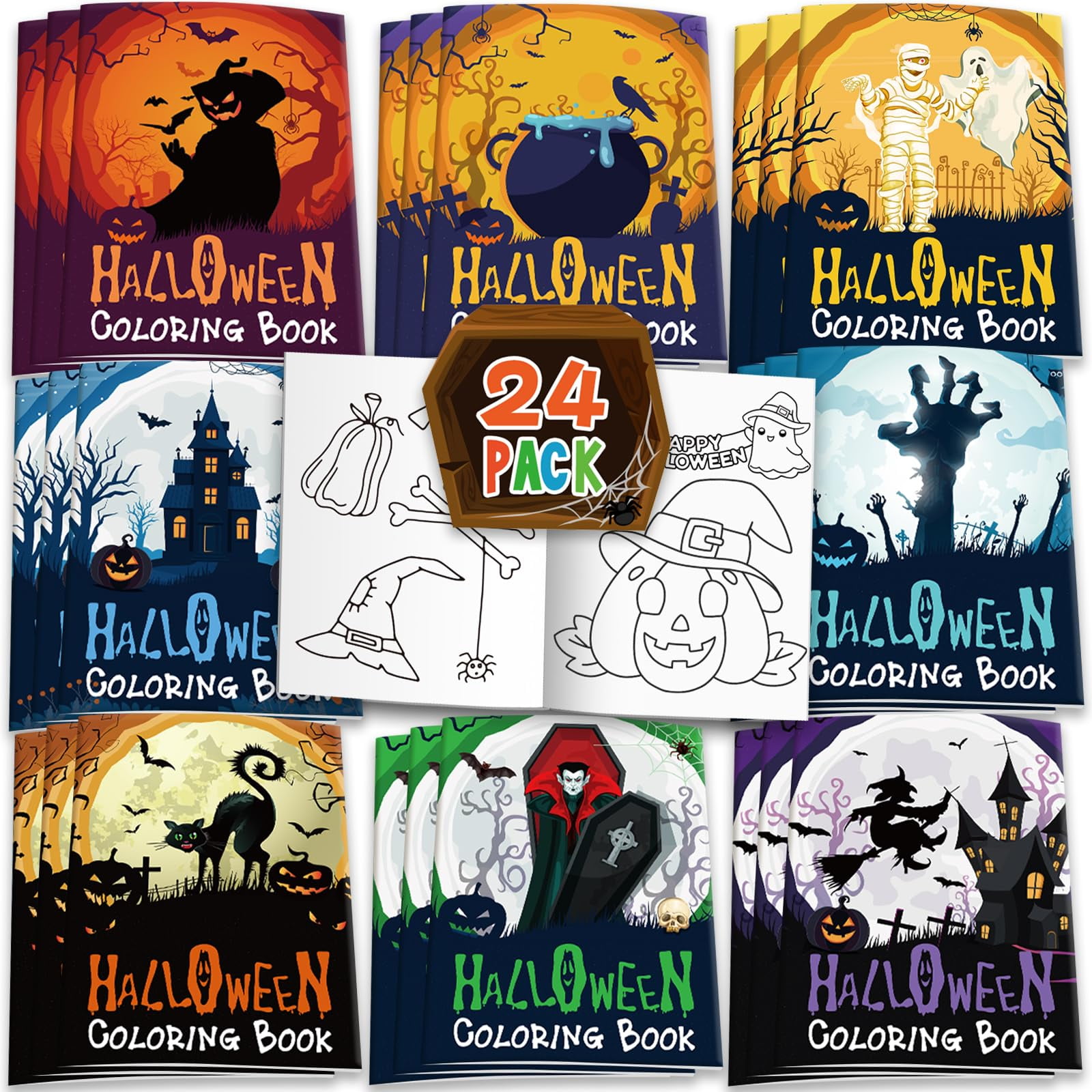 Garma 24 PackITSC Halloween Coloring Books for Kids Ages 3-12,Mini ...