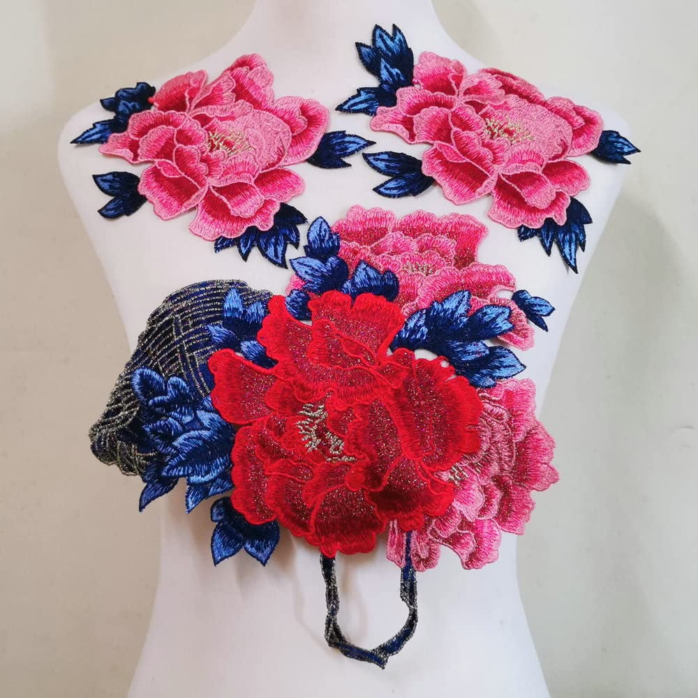 Garment Accessories Rose Embroidery Set Flower Fabric Patch Clothes ...