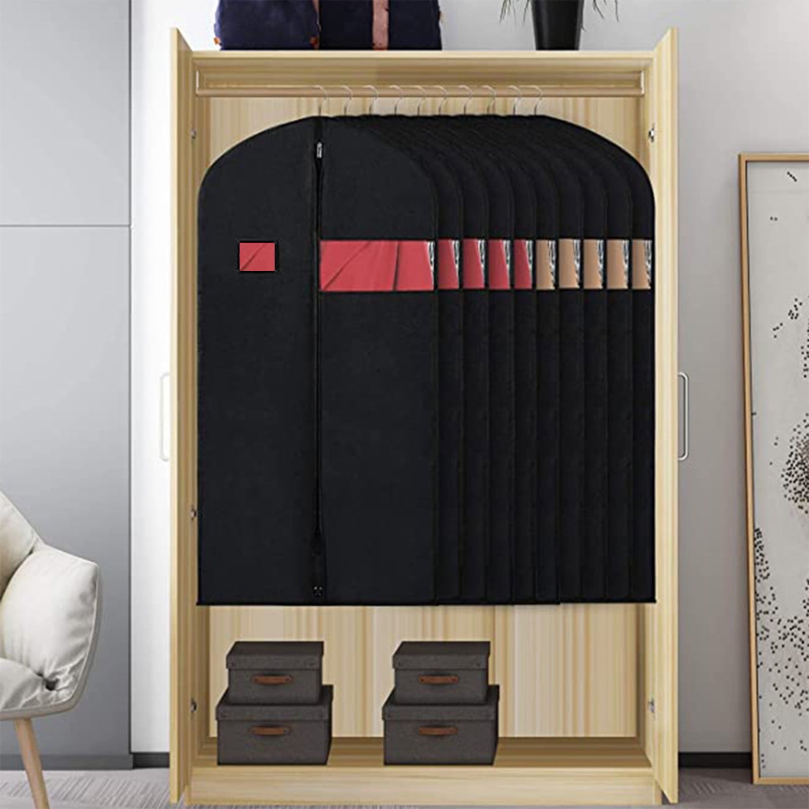 Garment Bag Suit Bag For Closet Storage And Travel Foldable Garment Bag ...