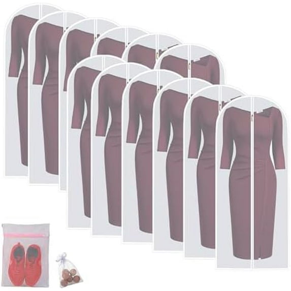 Garment Bags Clothes Storage Bag (Set of 12) Closet Cover for Open ...