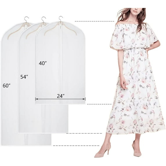 Garment Bags Dress Bag for Storage Dust-Proof Suit Protector Cover Bag ...