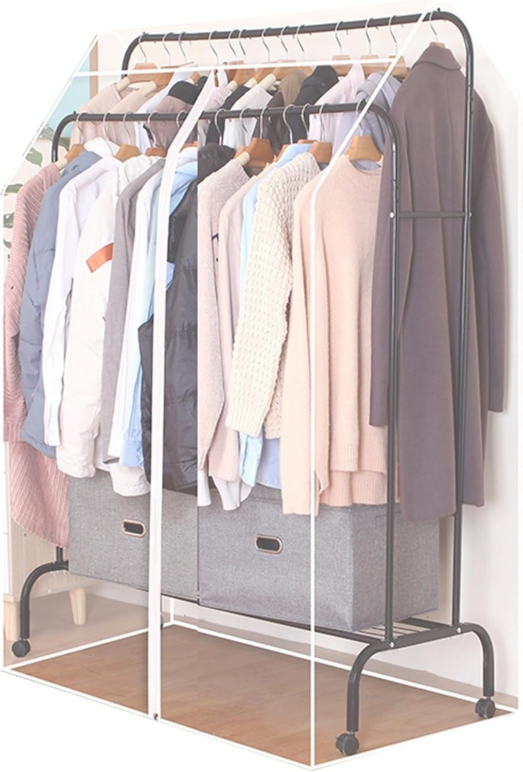 Garment Bags for Hanging Clothes, Clear Plastic Garment Bag with Zipper ...
