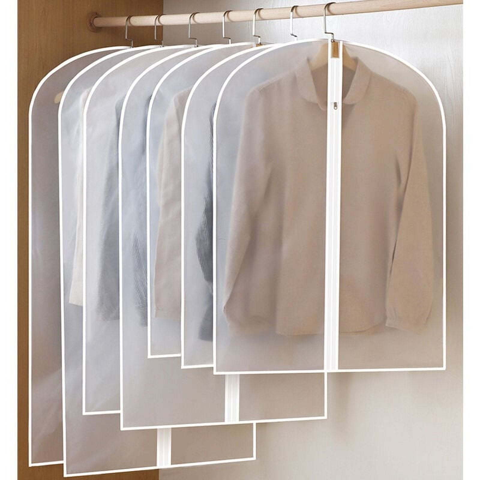 Garment Bags for Storage, Semi-Transparent Hanging Clothes Cover ...