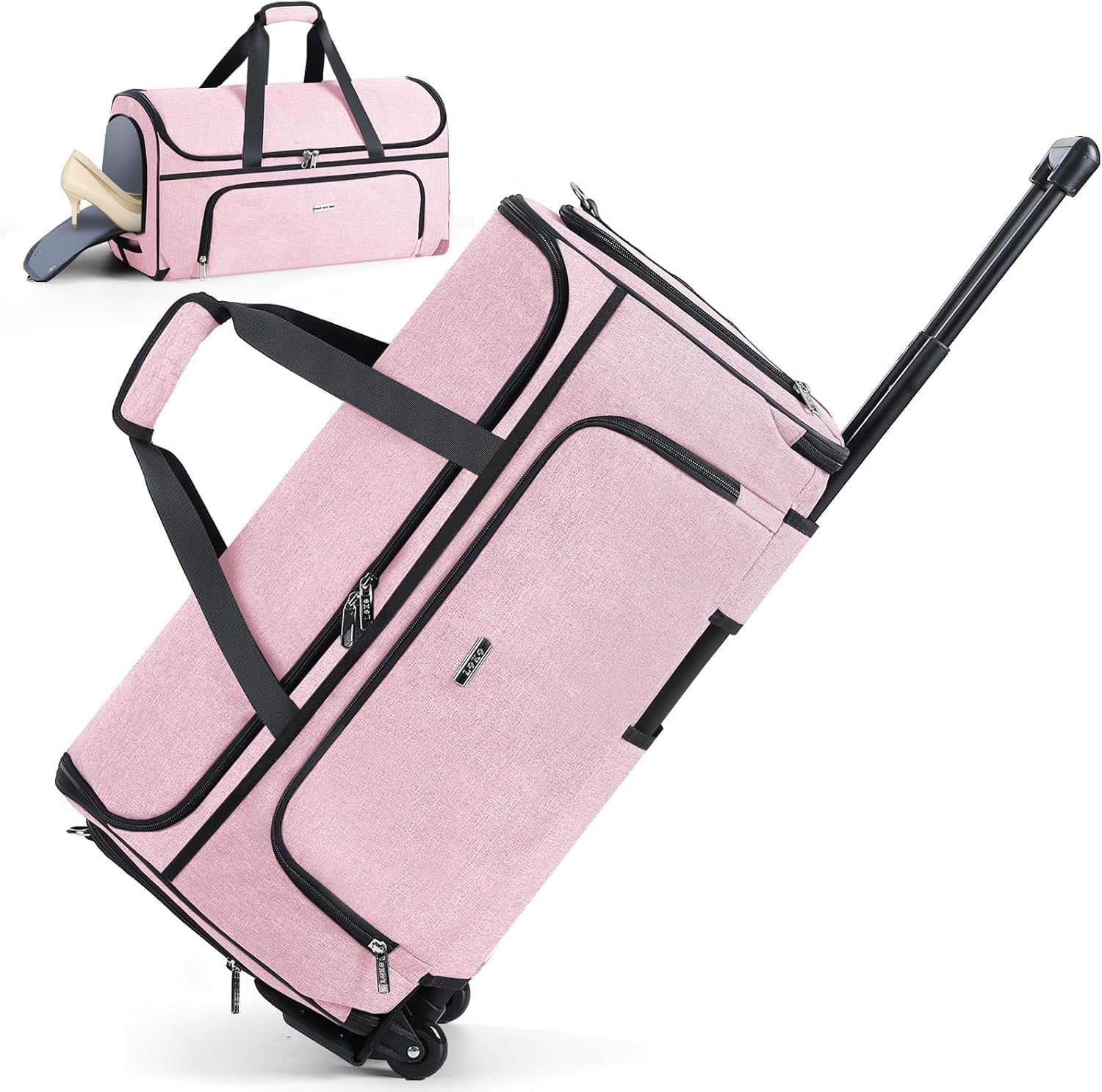 Garment Bags with Wheels, Convertible Weekender Garment Bags, Large ...