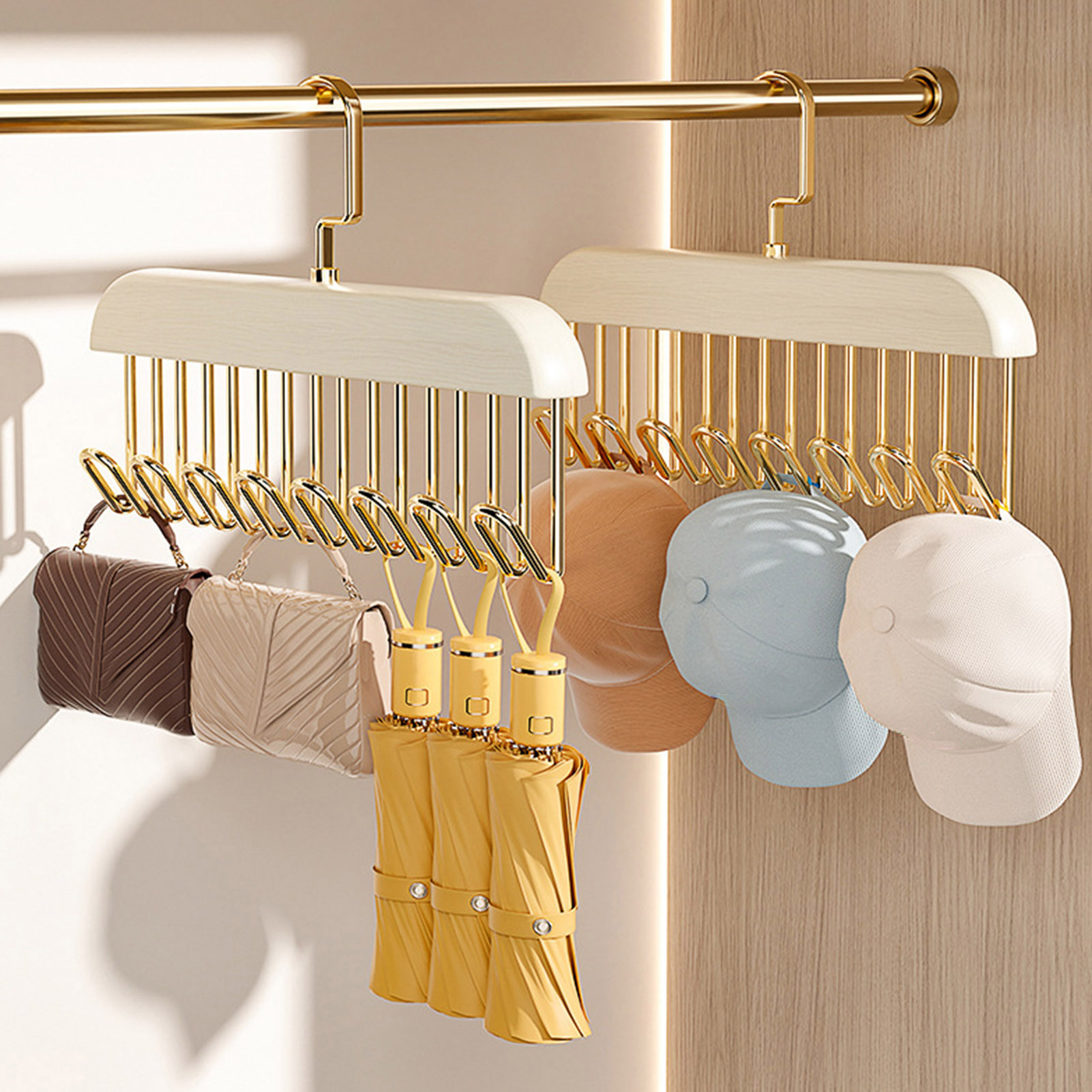 Garment Hanger 8 Hook Coat Hanger Vest Holder Solid Wood Underwear ...