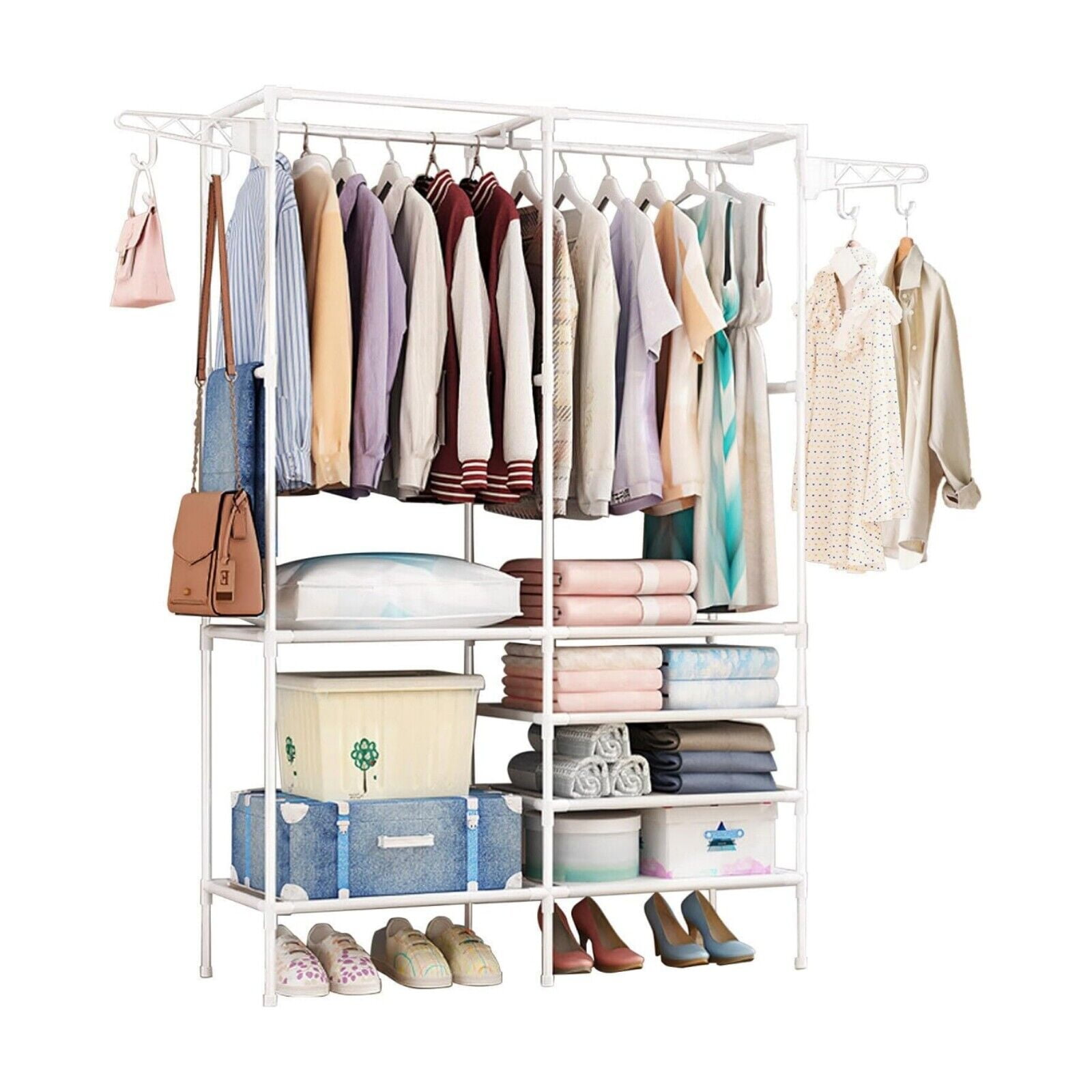 Garment Hanger Clothes Rack Heavy Duty Clothing Garment Rack Rolling ...