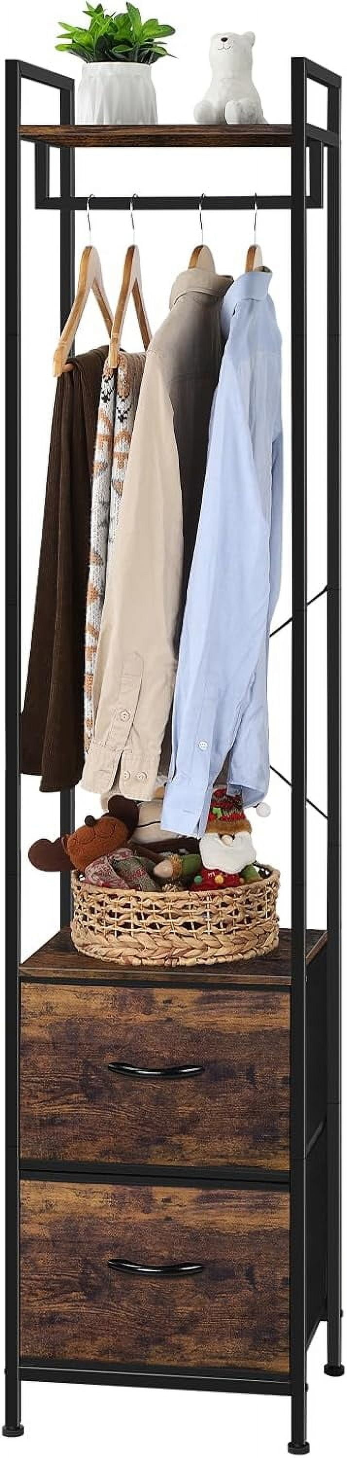 Garment Rack 3 Tiers Clothes Rack Heavy Duty with Fabric Drawers and ...