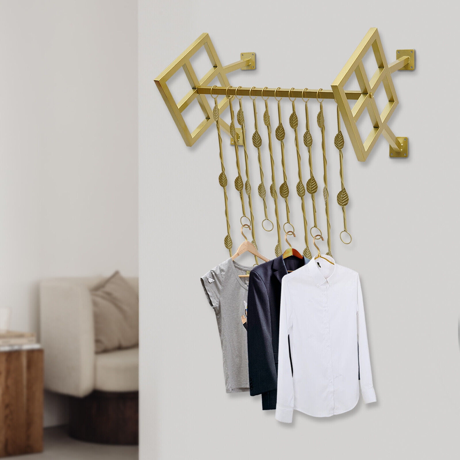 Garment Rack Boutique Clothes Display Shelf Space-saver+10 Hanging ...