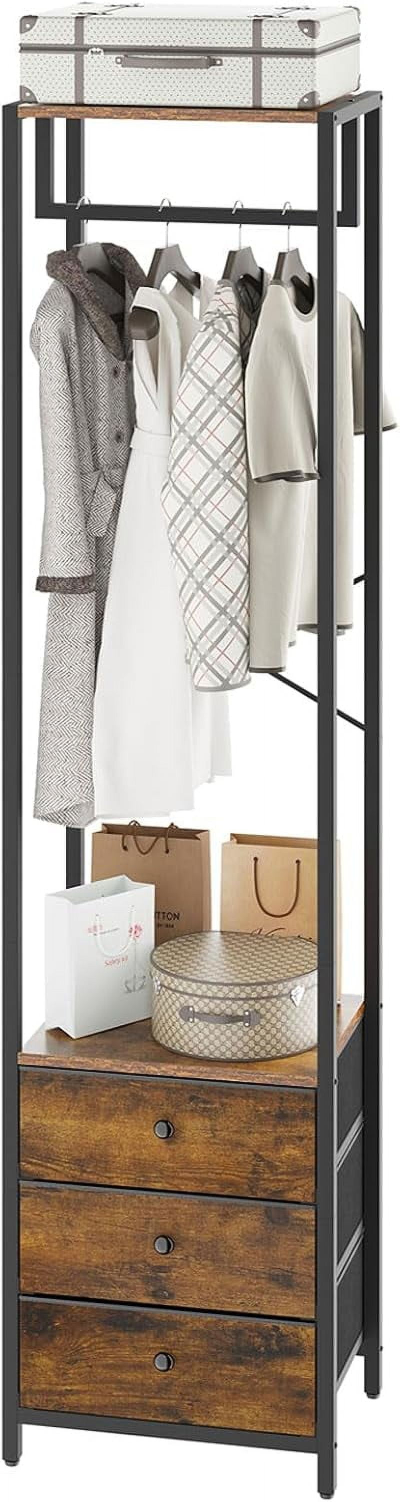 Coat Racks, Clothes Rack with Drawers, Freestanding Tall Closet ...