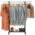 Garment Rack Clothes Rack with Wheels, HONEIER Double Rail Clothing ...